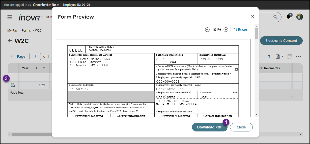 W2/W2C - Employee Guide – Inova Payroll