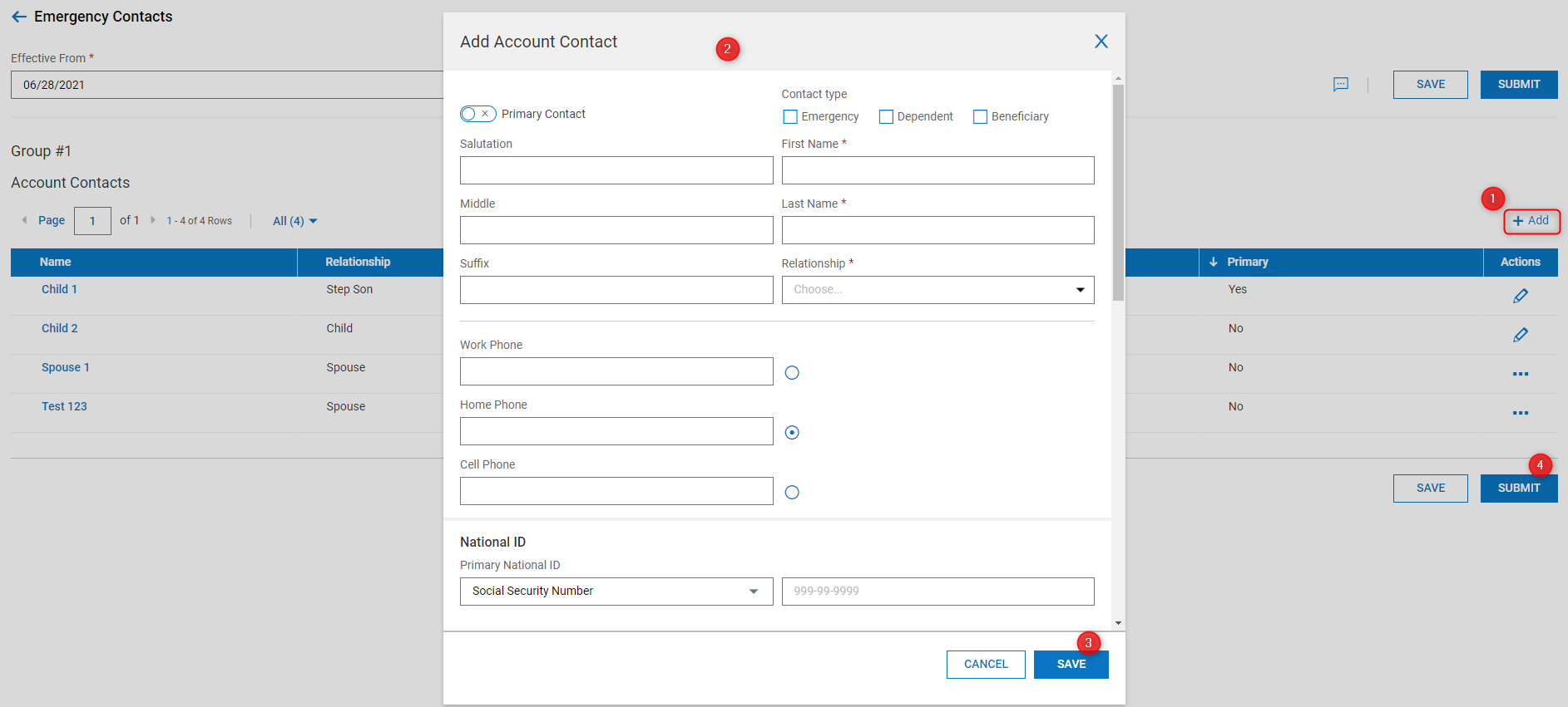 Employee Submitting HR Actions (New UI) – Inova Payroll