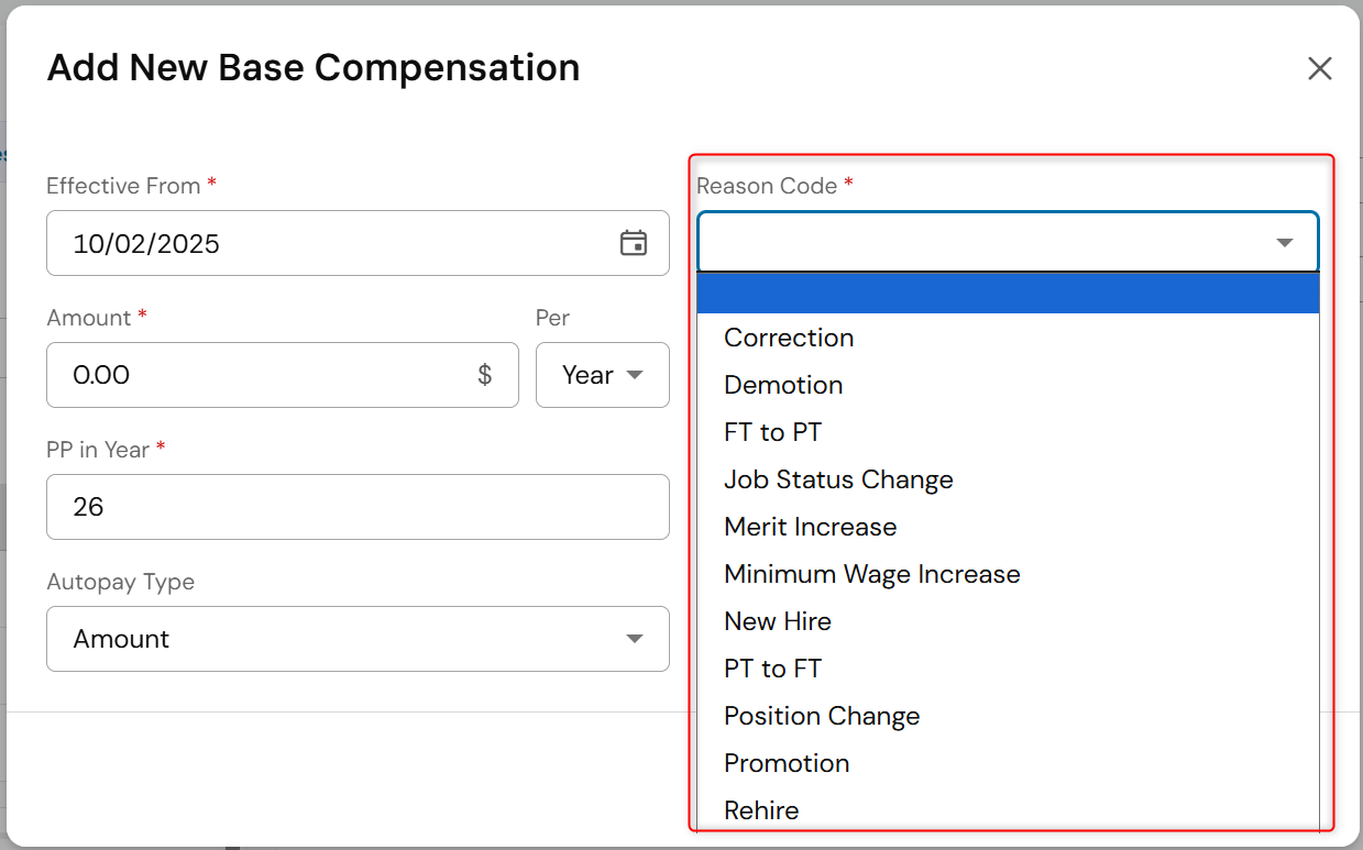 UKG Payroll Base Compensation Change Reasons – Inova Payroll